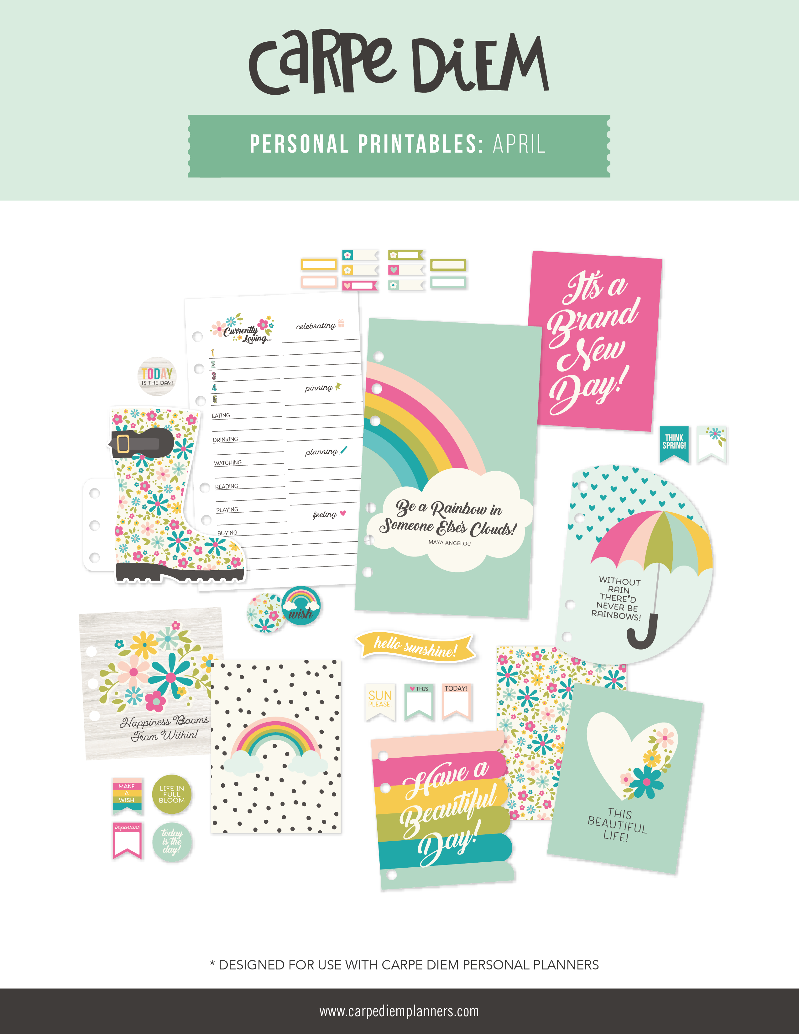 Personal Planner Printables - April Freebie – Carpe Diem Planners